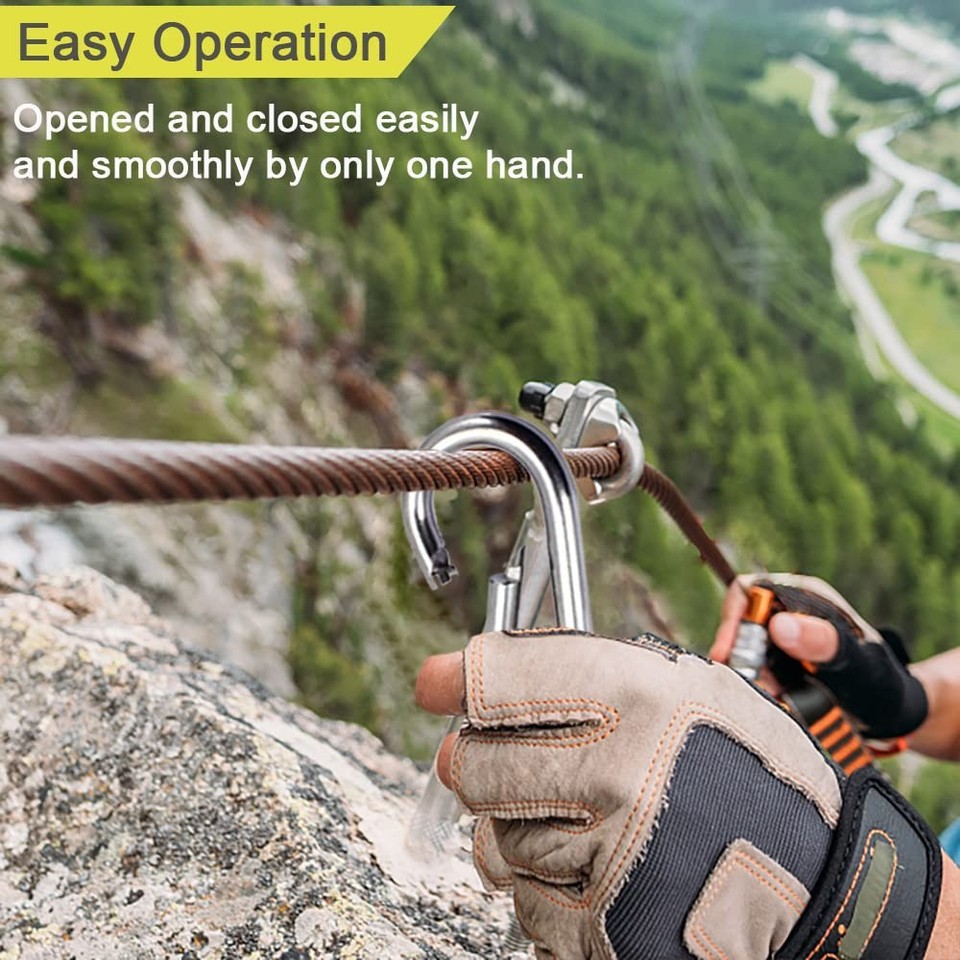 CAIDMOS 5PCS 3.15in Large Carabiner Clip Stainless Steel Carabiner ...