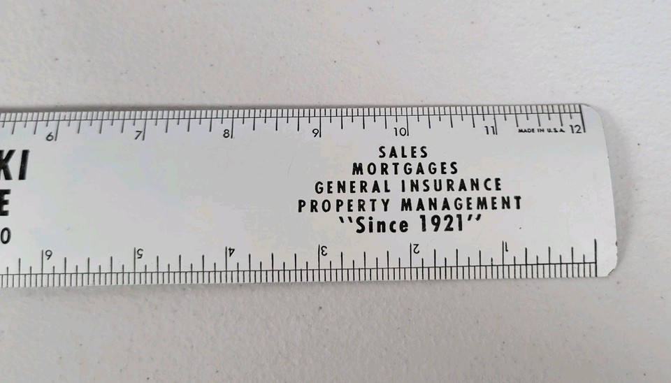 Vintage Joseph F Temrowski Real Estate Exchange Metal Ruler Detroit MI ...