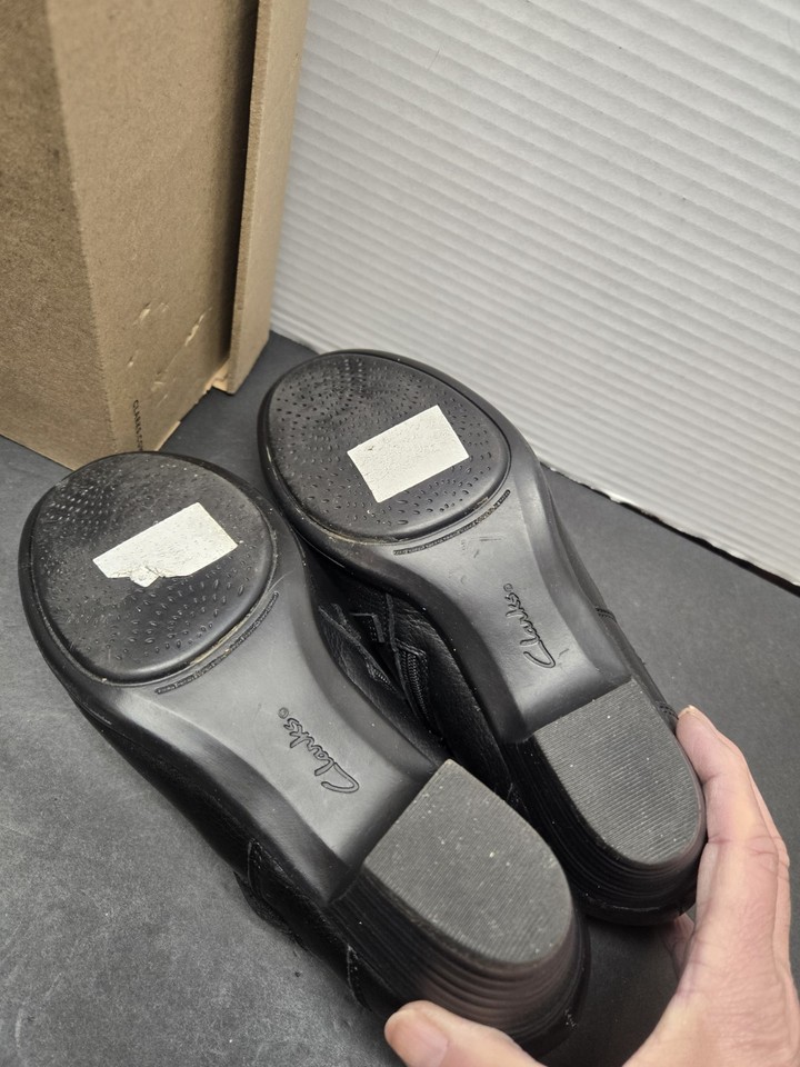 Womens Clarks Valarie2May Black Leather Size 7M | eBay