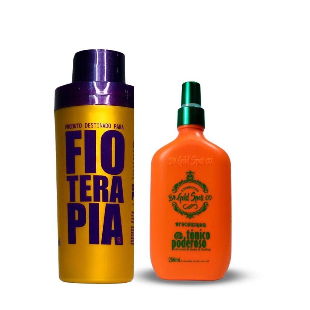 Tratamento Capilar Fioterapia 500ml + Tonico Poderoso 250ml - Gold ...