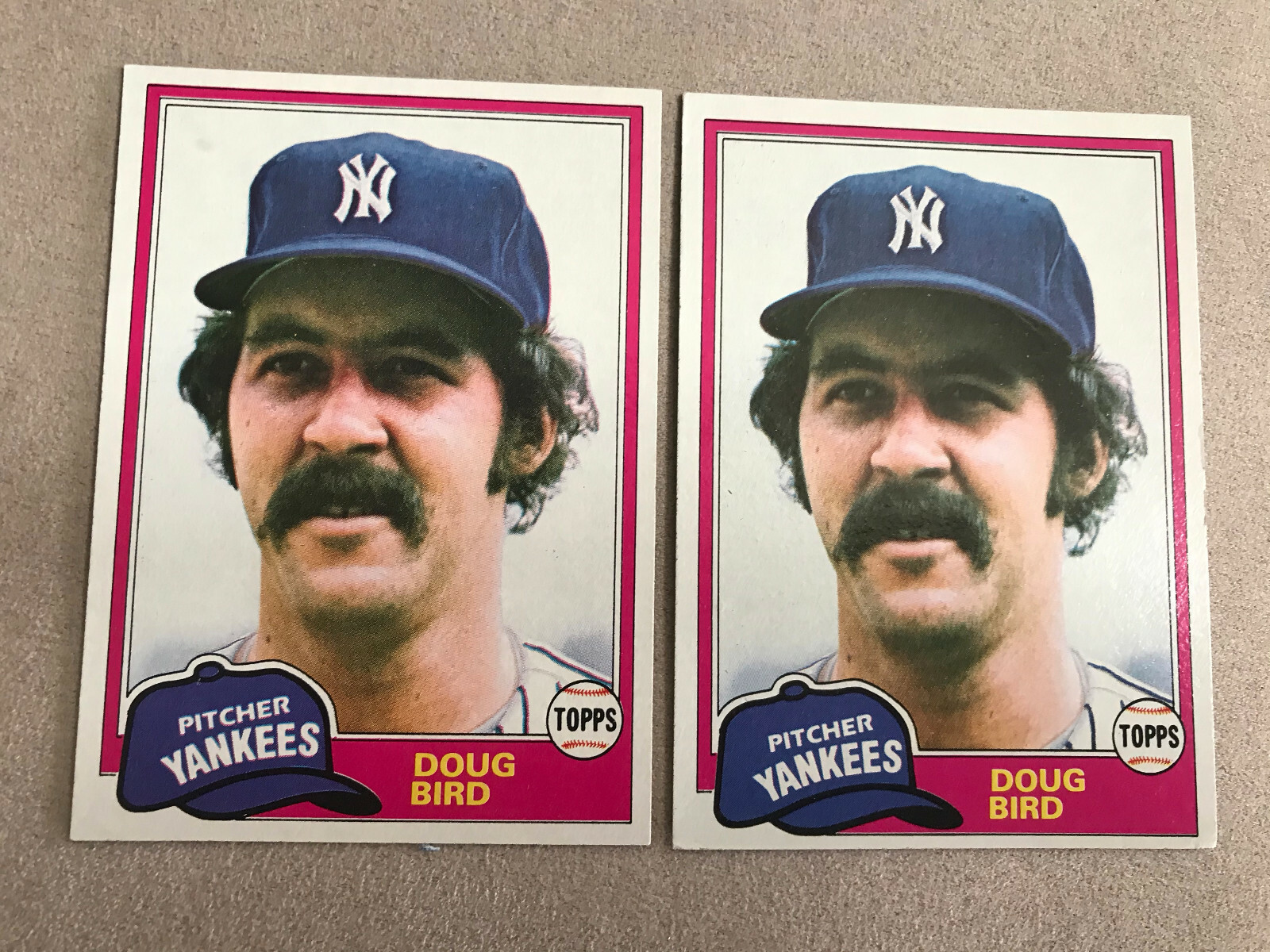 1981 Topps Baseball Two Card Lot #516 Doug Bird New York Yankees NmMt ...