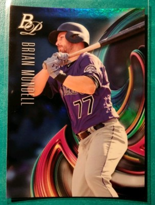 2018 BOWMAN PLATINUM TOP PROSPECT SKY BLUE BRIAN MUNDELL #48 COLORADO ...