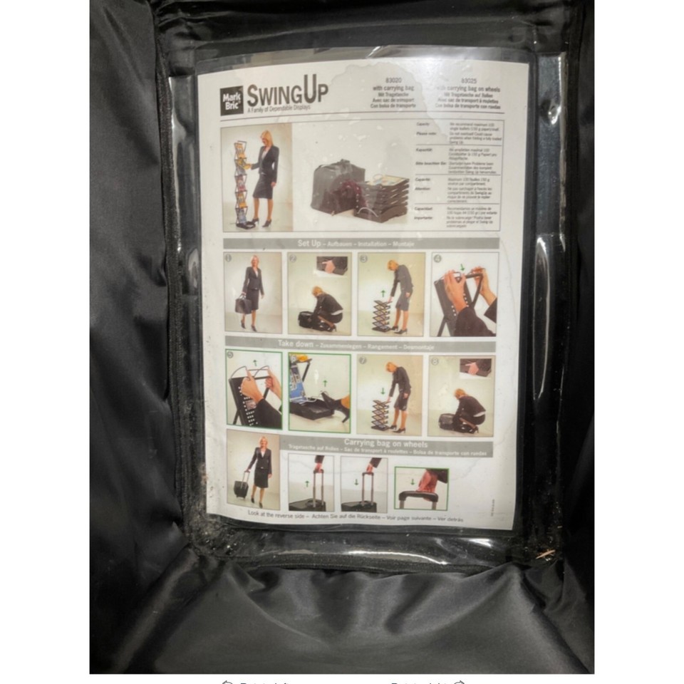 Mark Bric SWINGUP LITERATUR VITRINENSTÄNDER in Tragetasche | eBay.de