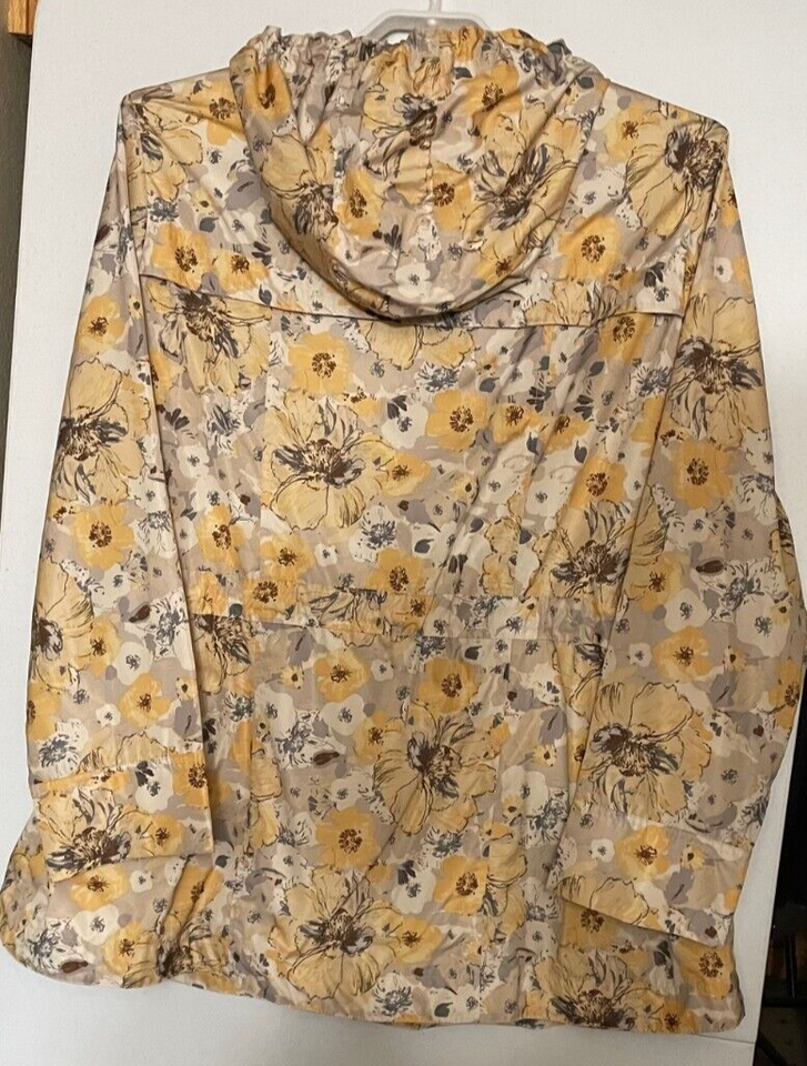 Womens Merona Water Wind Resistant Jacket With Hood Floral Plus Size 4 ...
