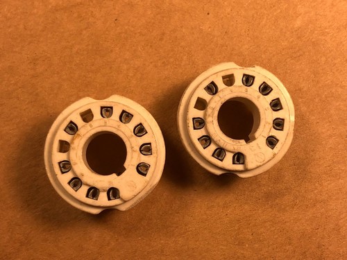 2 NOS Vintage 12-Pin Compactron Vacuum Tube Sockets Ham Radio Amplifier ...
