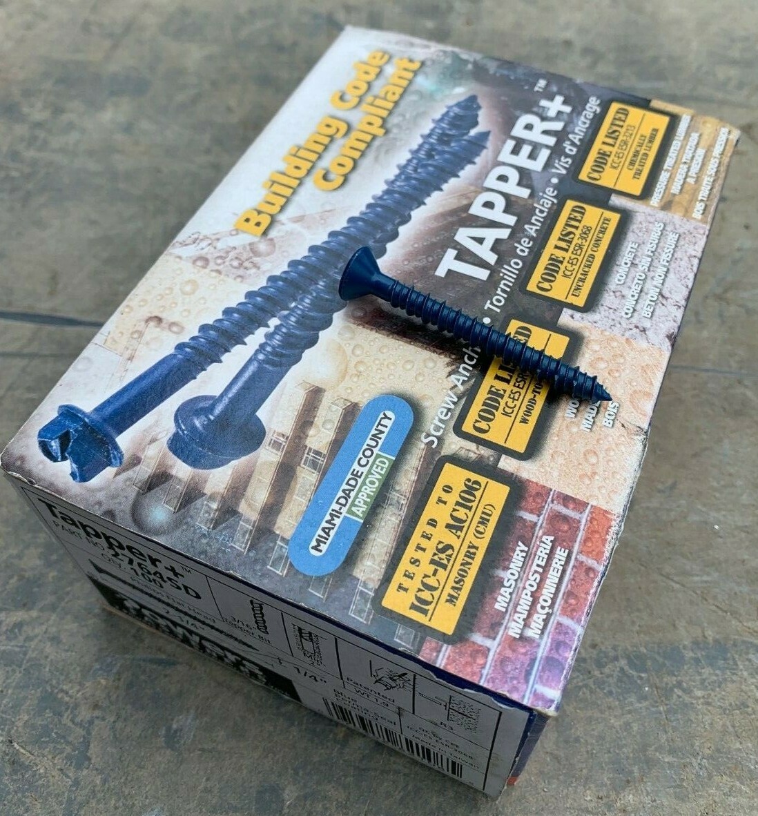 (Box of 100) 1/4" X 2 1/4" Tapper Concrete Anchors Powers #2764SD ...