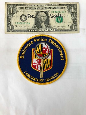 Baltimore Police Dept.Police Patch (LABORATORY DIVISION) Un-sewn in ...