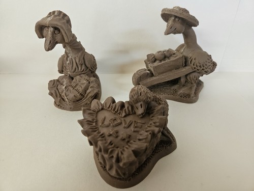 Lot of 18 Vintage Pecan Shell Resin Folk Art Geese Rabbits and Other ...