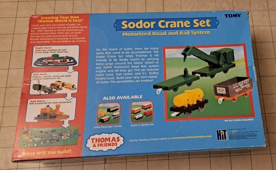 NIB THOMAS TOMY SODOR CRANE AET MOTORIZED ROAD & RAIL SYSTEM 2005 | eBay
