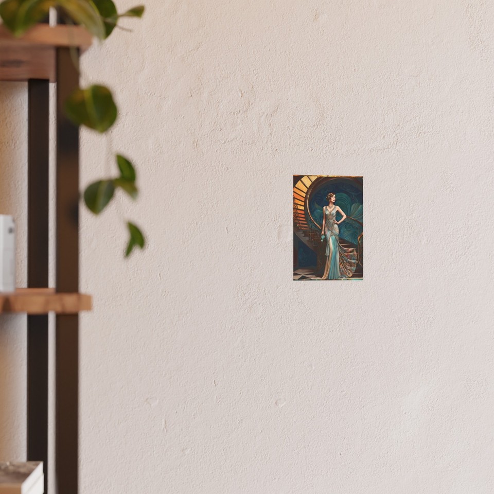 Gatsby Girl Flapper Art Deco Painting Print Wall Art 1920s Retro ...