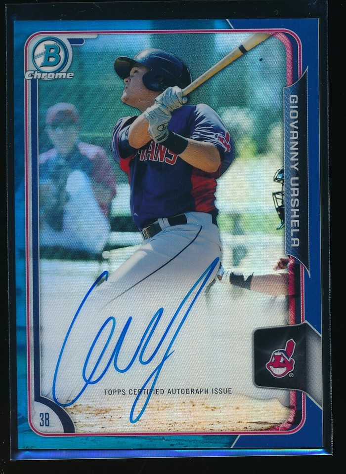 GIO GIOVANNY URSHELA AUTO 2015 Bowman Chrome Autograph BLUE REFRACTOR ...