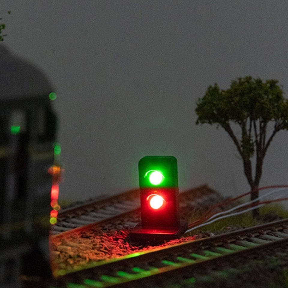 8Pcs Model Train HO/OO Scale? Signals 2Lights Railroad LED Signal Lamp ...