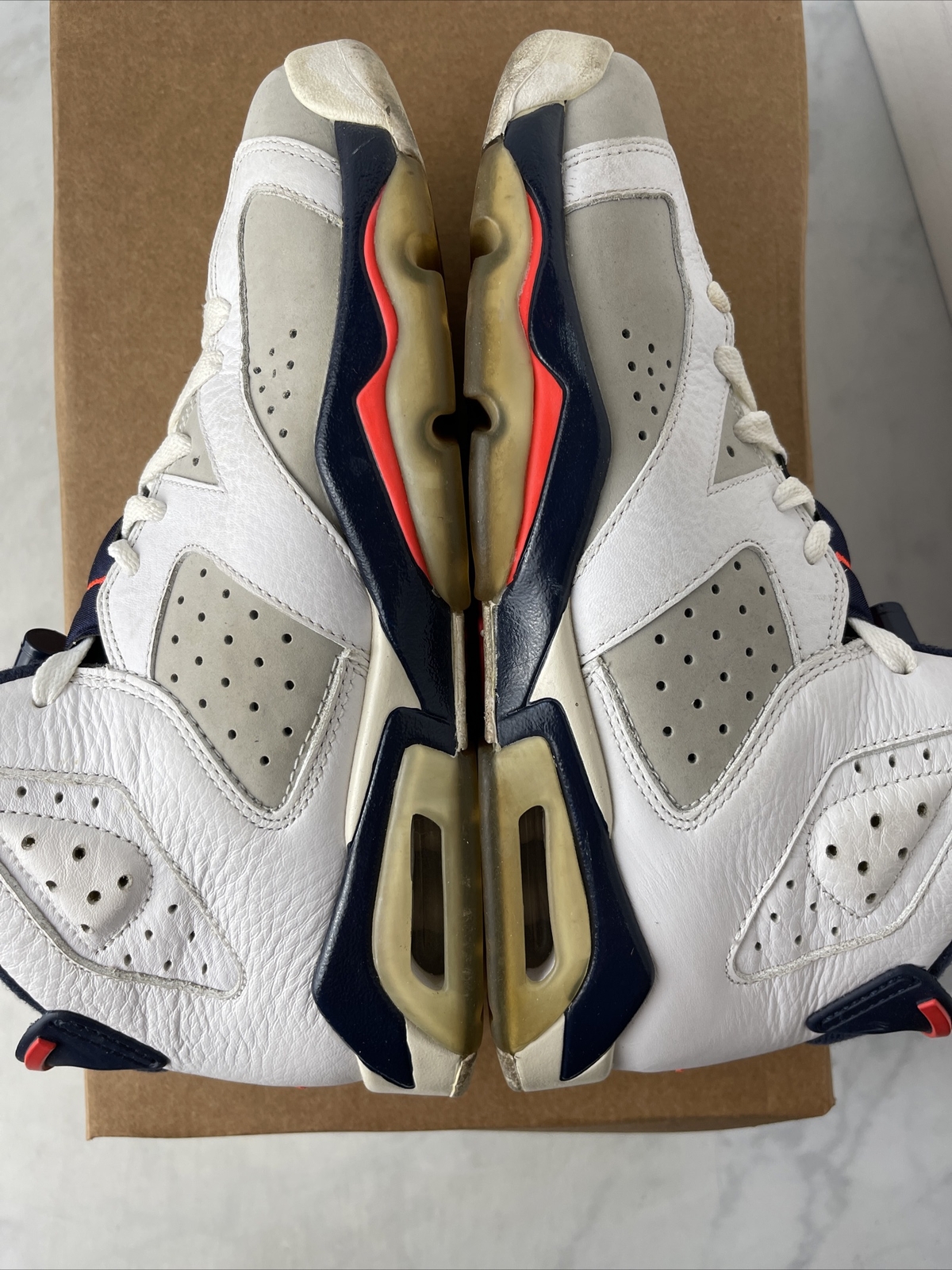 Nike Air Jordan 6 Retro Tinker size 6 GS OG VI 384665-104 White Blue | eBay