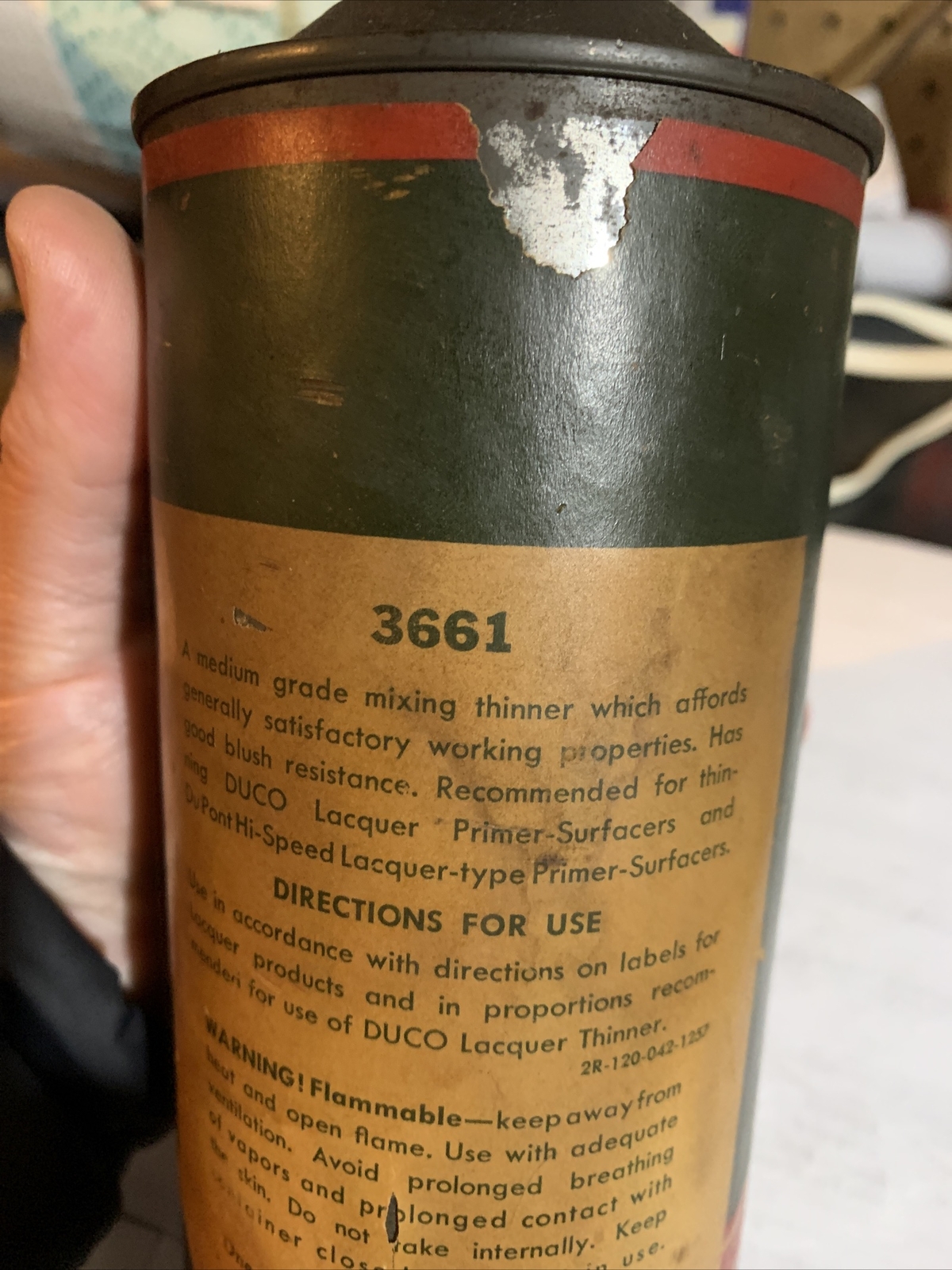 Vintage 1 Quart Dupont Duco Lacquer Thinner Cone Top Can Gas Oil Paper ...