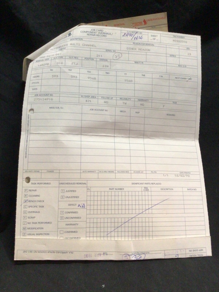 Sunstrand Data Tape Reproducer Multi Channel P/N 9809610007 SERVICEABLE ...