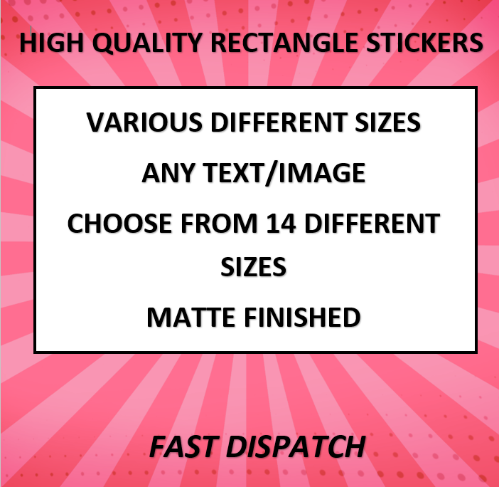 PERSONALISED RECTANGLE PRINTED STICKERS CUSTOM LOGO LABELS BUSINESS ...