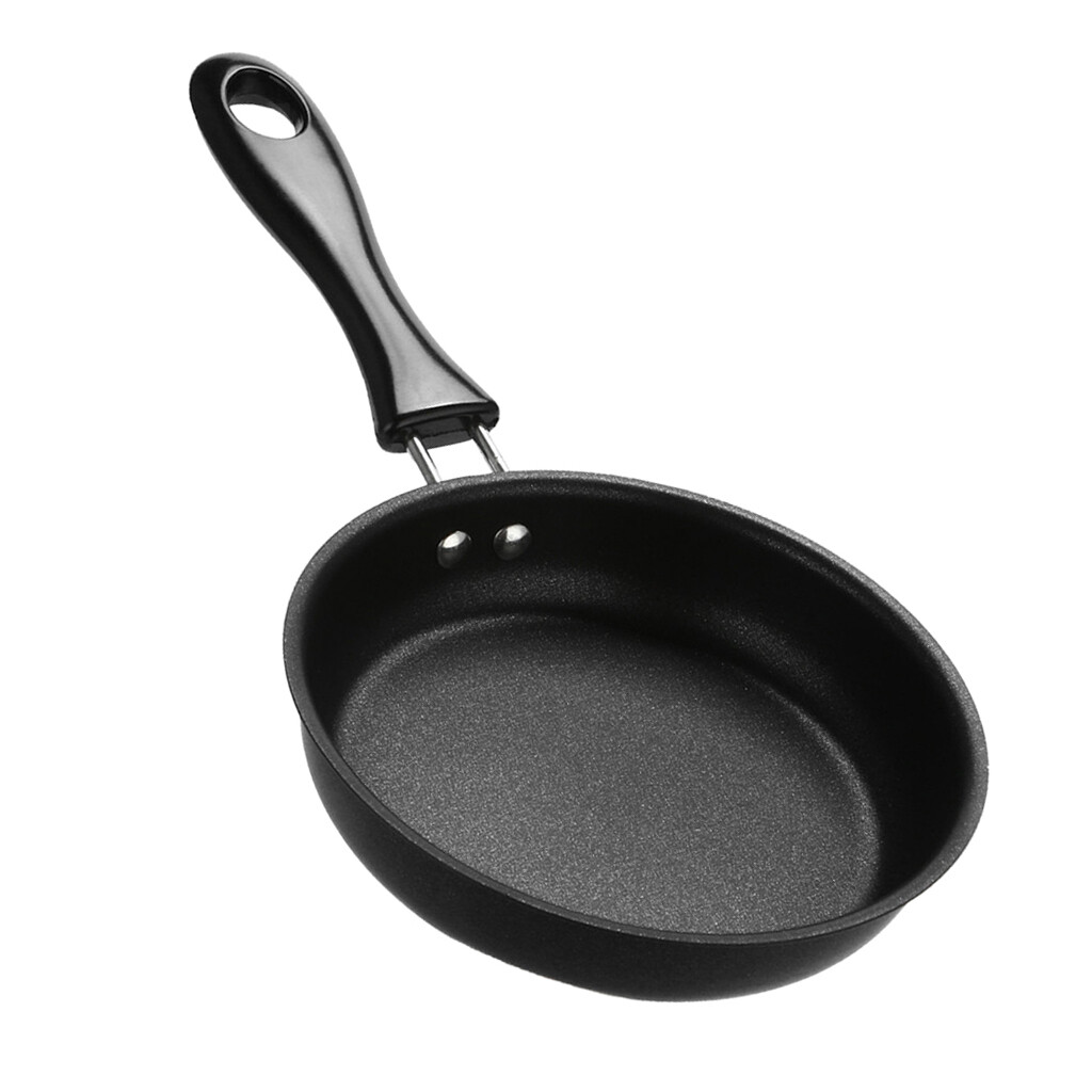 Round Non-stick Flat Pan Egg Pancake Frying Omlette Pan Cookware 12cm ...
