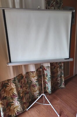 Vntg Radiant 30X40 Movie Projector Screen W/Folding Tripod Stand In ...