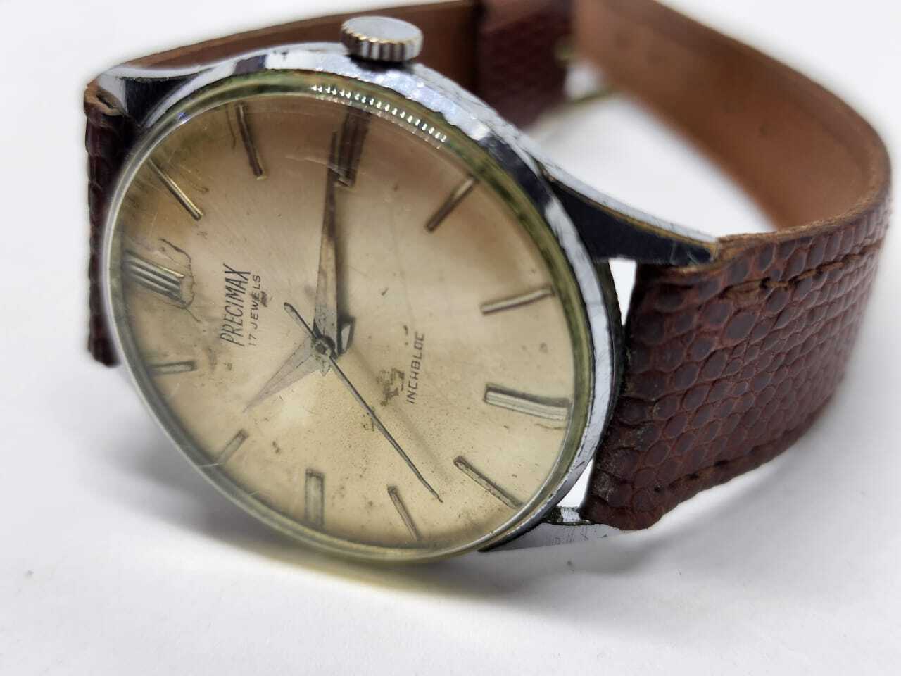 Vintage Precimax Lizard leather band - Dress watch Manual Wind AS1686 ...