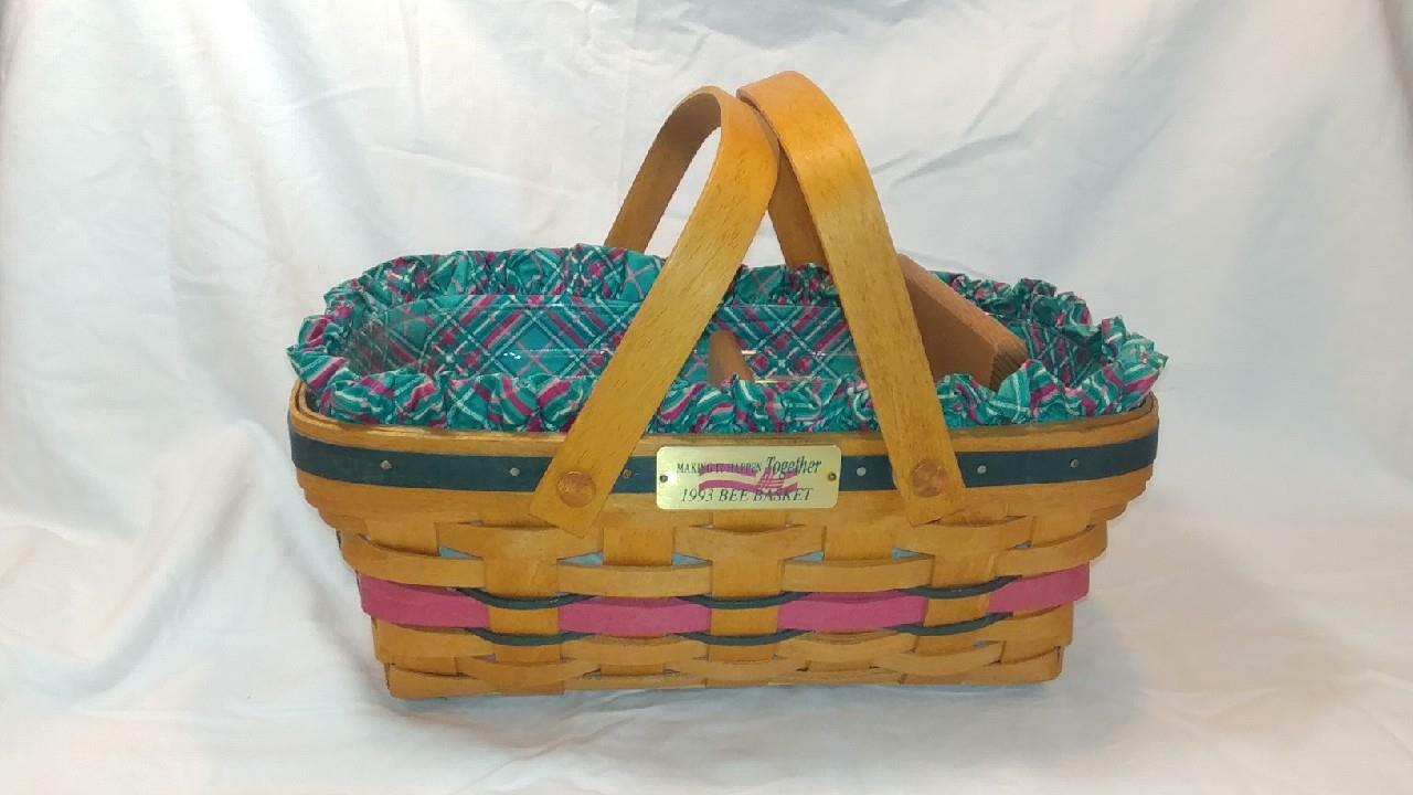 Longaberger 1993 Bee Basket 9 Sibling Signatures Lanam Divider EUC ...