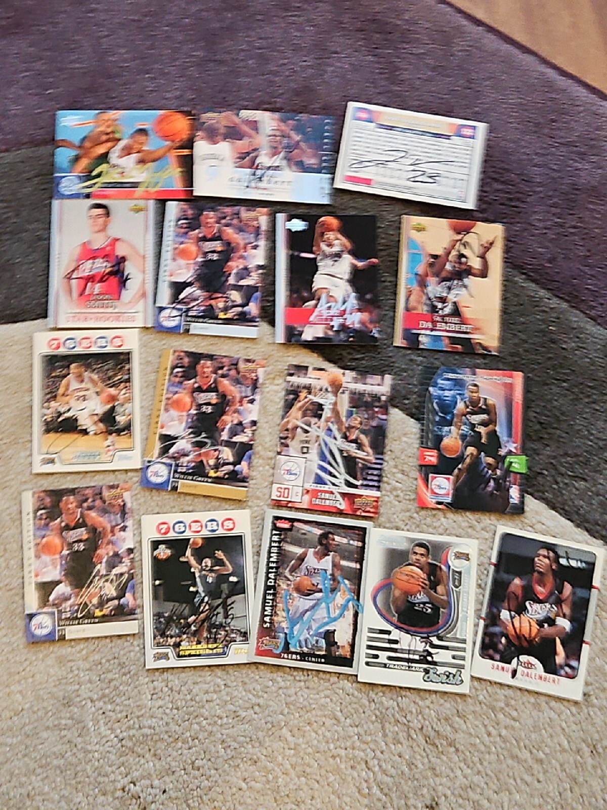 lot 16 philadelphia 76ers sixers signed cards autographed nba ...