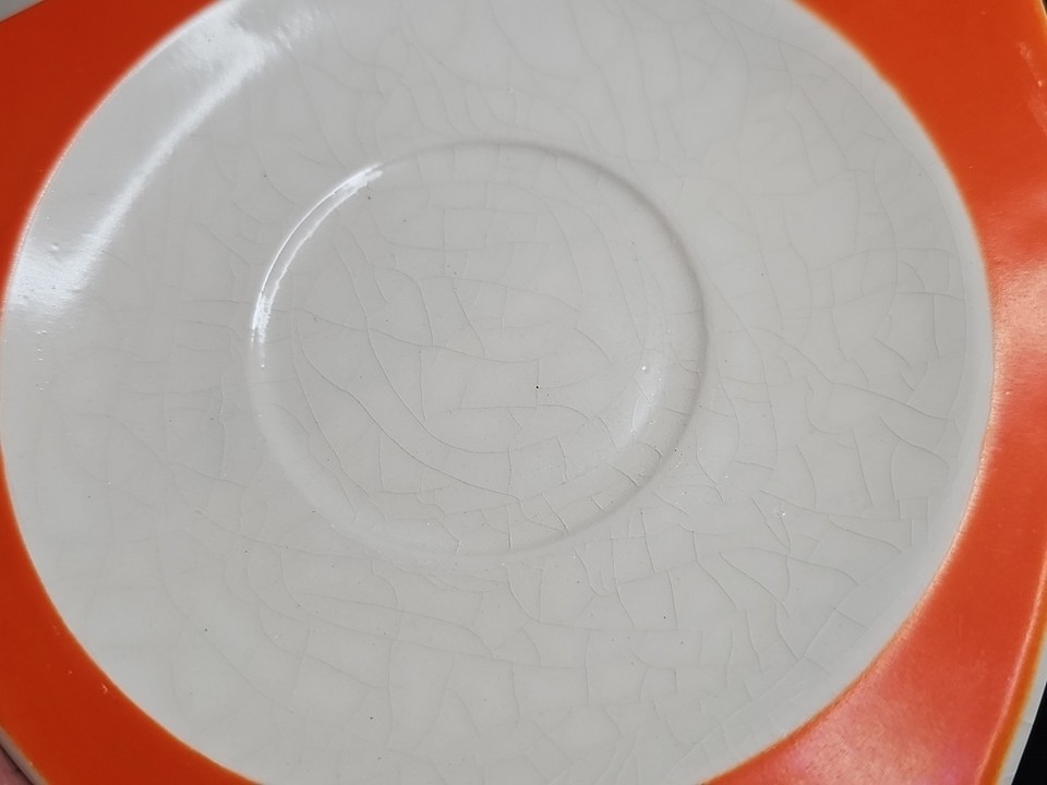 Teacup Saucer Salem Tricorne Orange Streamline Vintage 1930s Mandarin ...