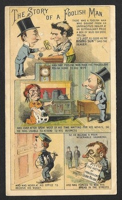 Victorian Trading Card - Rising Sun Polish - "Story of Foolish & Wise ...
