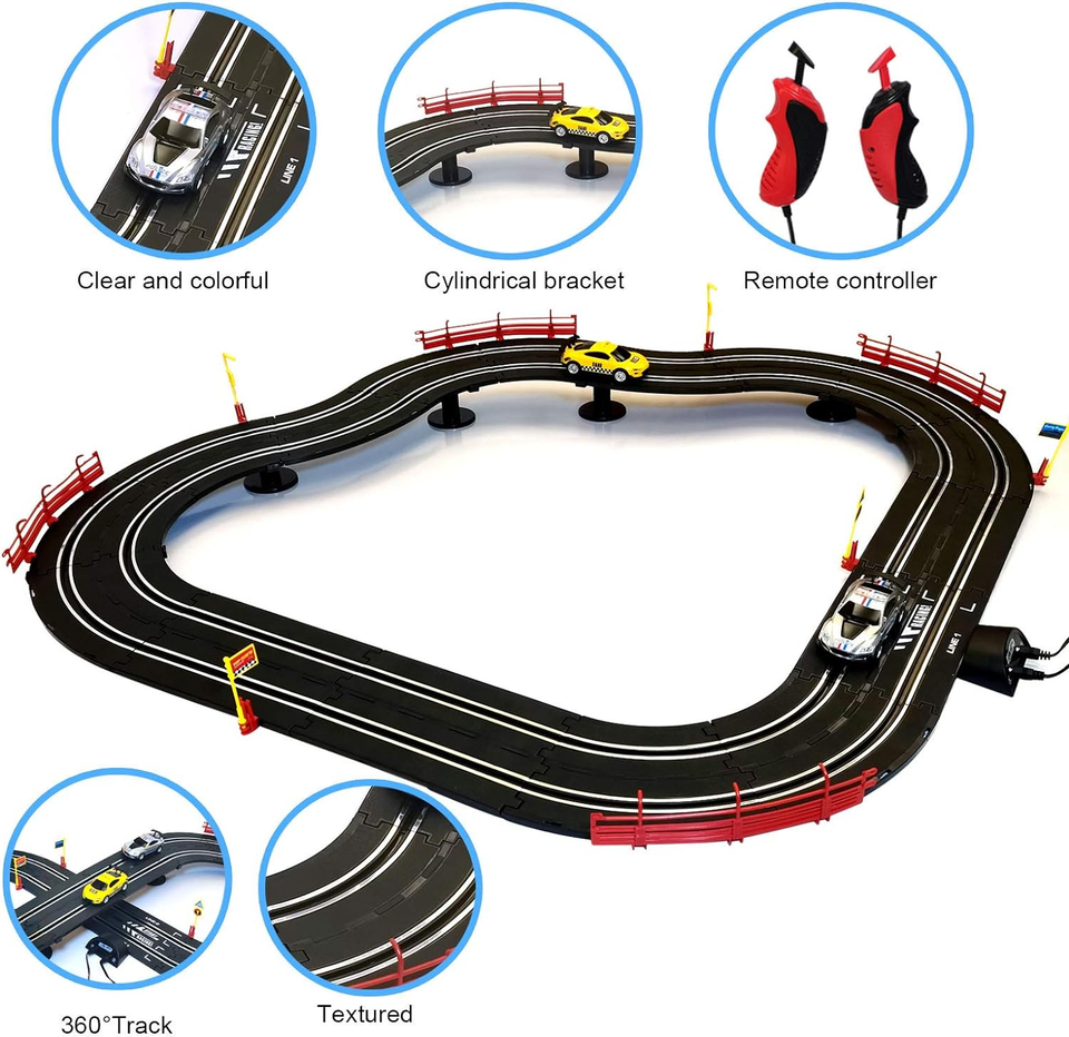 Slot Car Race Track 1:43 Scale Electric Toys High-Speed Cars Dual ...
