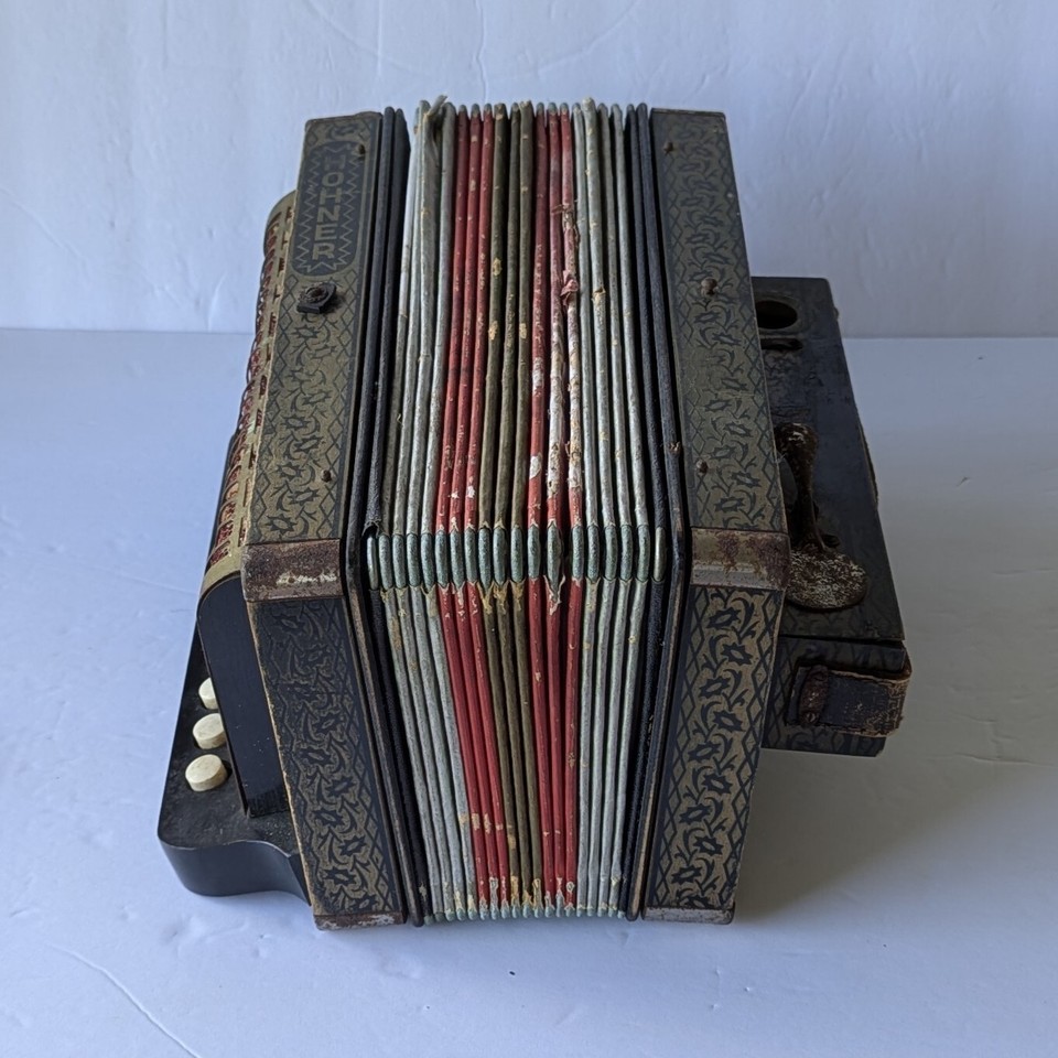 Antique M Hohner Button Accordion | eBay
