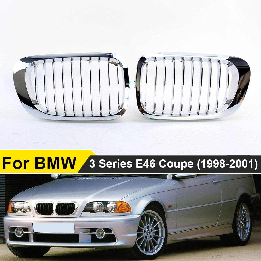 Chrome Front Kidney Grille Grill For BMW E46 2Door Coupe 325Ci 330CI ...