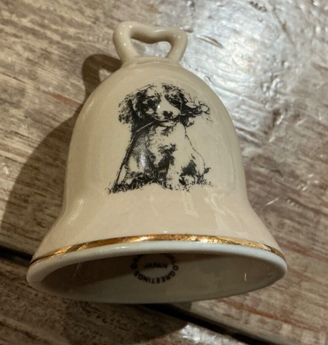 Ceramic Porcelain Miniature Bell Puppy Small World Greetings Japan ...