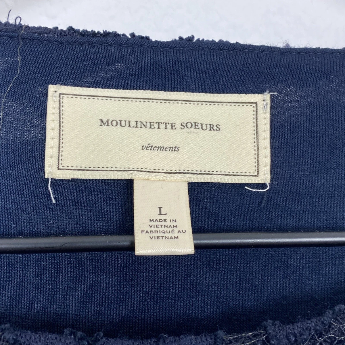 Moulinette Soeurs Anthropologie Jocelyn Navy Shift Dress Size Medium