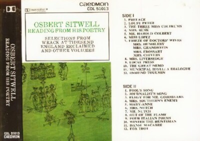 Osbert Sitwell Reading from His Poetry; Selections from Wrack at ...