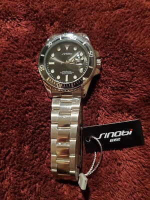 NEW!!SINOBI SUPERLATIVE Auto-Date, Quartz, Stainless Steel Men's Watch ...