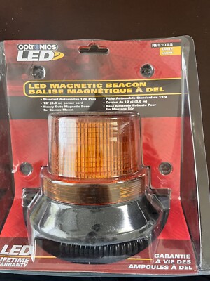 OPTRONICS LED MAGNETIC BEACON LIGHT AMBER RBL10AS 12V PLUG 12' POWER CORD | eBay