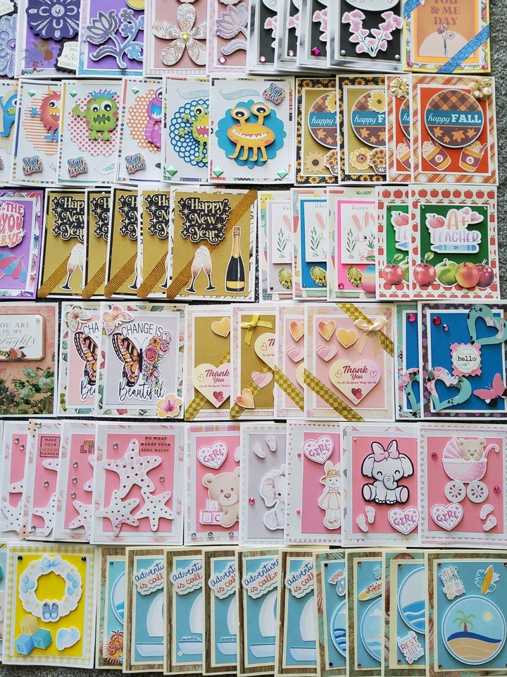 New Random Lot of Handmade Greeting Cards w/envelopes - Variety Pack ...