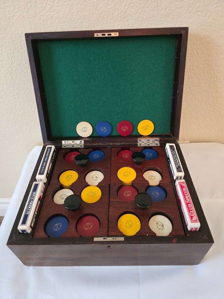 Vintage Poker Chip Set with Case | eBay