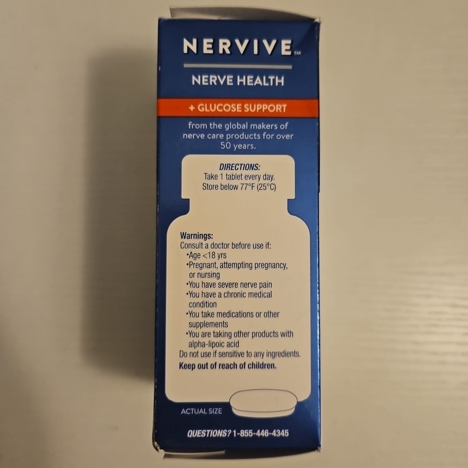Nervive Nerve Health Glucose Support Promotes Healthy Blood Tablets Exp ...