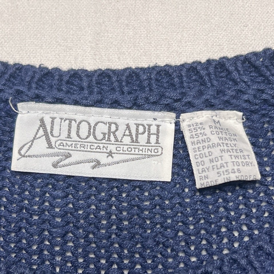 Autograph American Clothing Vintage Floral Knit Sweater Navy Multicolor ...