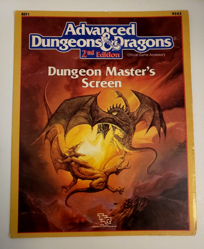 Dungeon Master's Screen Advanced Dungeons & Dragons 2nd Edition AD&D 2E ...