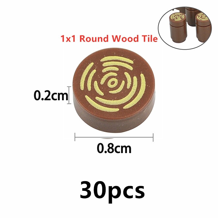 MOC Round 2x2 With Tree Stump Wood Grain Part for Lego Building Blocks ...