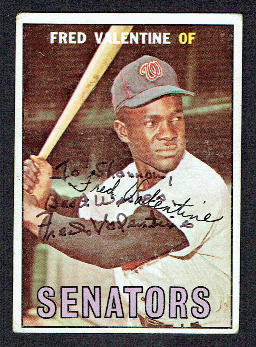 Fred Valentine #64 signed autograph auto 1967 Topps Baseball Trading ...