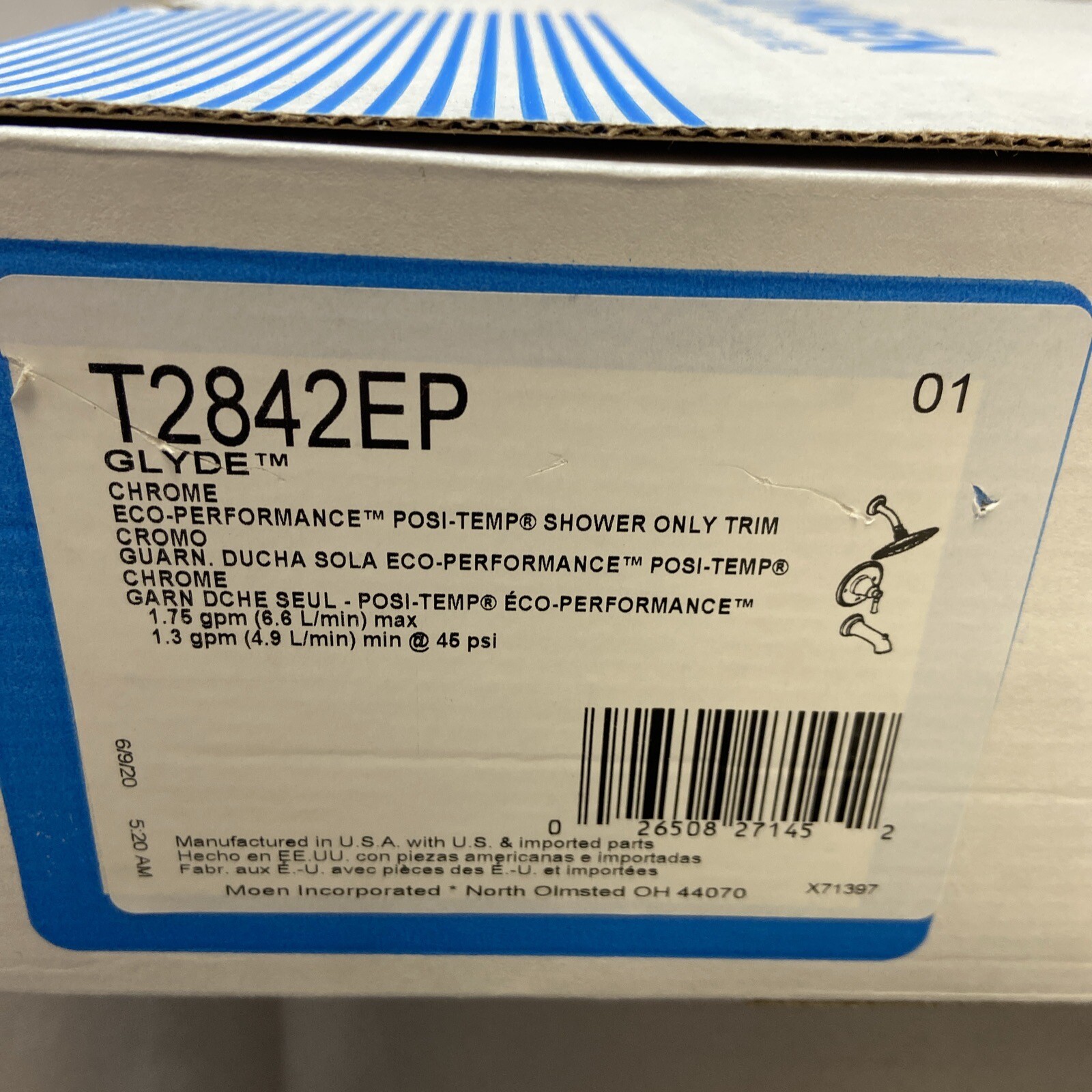 Moen Glyde Shower Trim Only. Chrome. #T2842EP | eBay