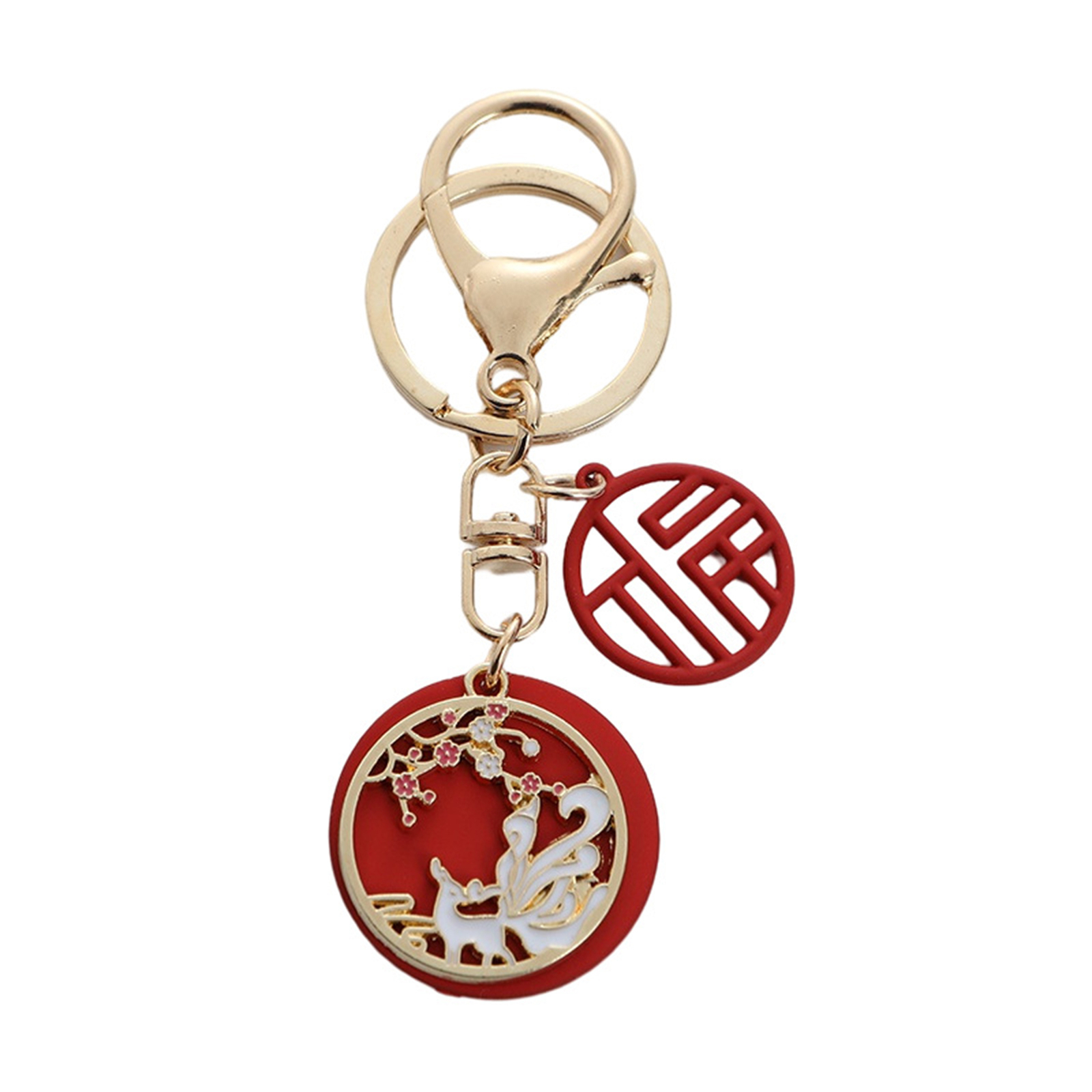 Stainless Keychain Dragon Chinese Phoenix Pendant for New Year Zodiac ...