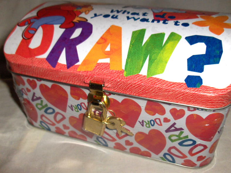 Dora & Boots`Treasure Trinket Chest-Little Lock Box`With Lock & Key ...