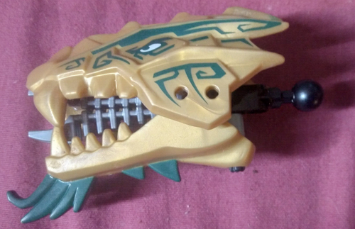 P Lego Dragon Head Assembly Gold w/ Dark Green Stripes 93071pb03 ...