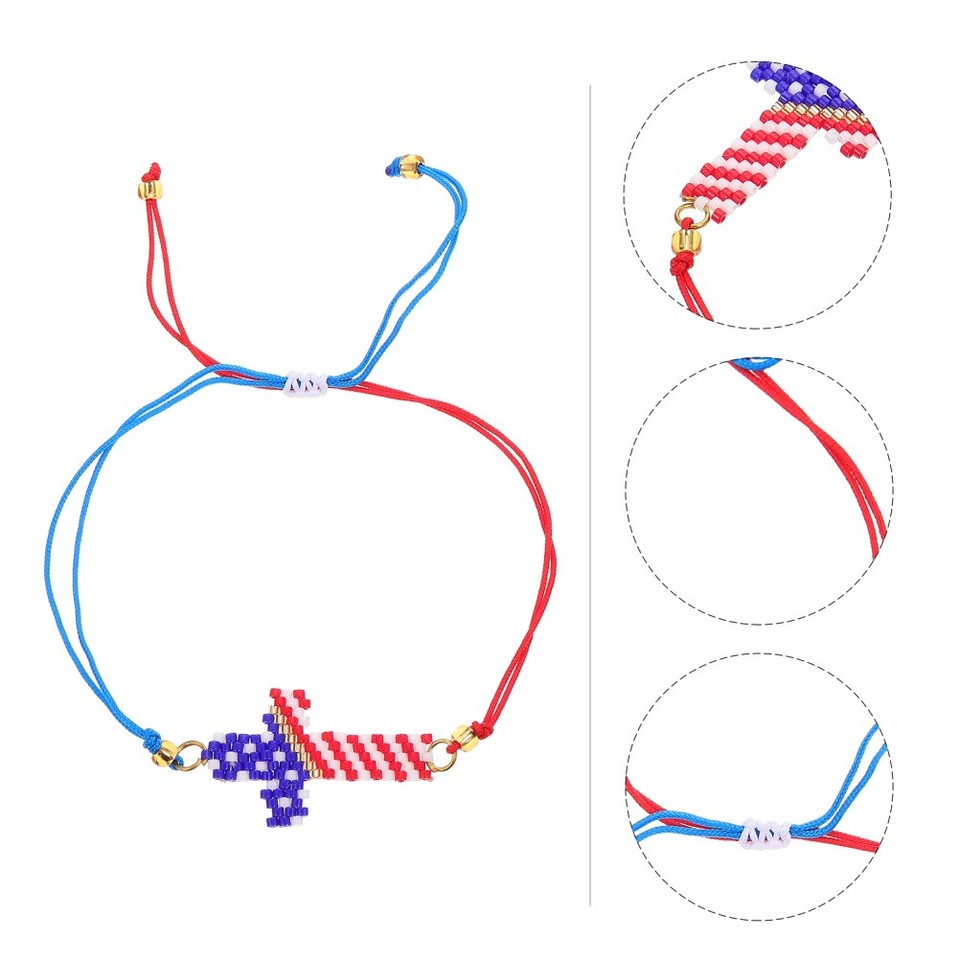 1 stück USA Flagge Armband Nylon Handgelenk Seil American Flag Cross ...