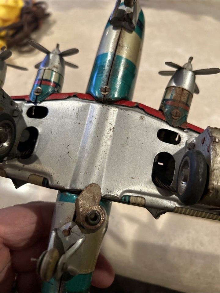 1950s Japan Yonezawa Tin Friction U.S. Airforce BK-270 4-Prop Bomber Airplane UP | eBay