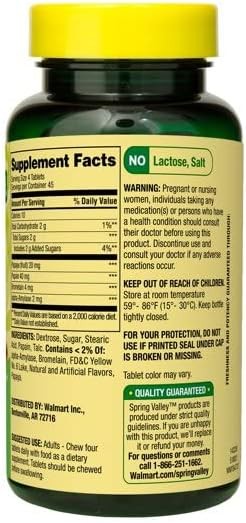 Spring Valley Spring - Valley Papaya Enzyme Complex Tablets - 180 ...