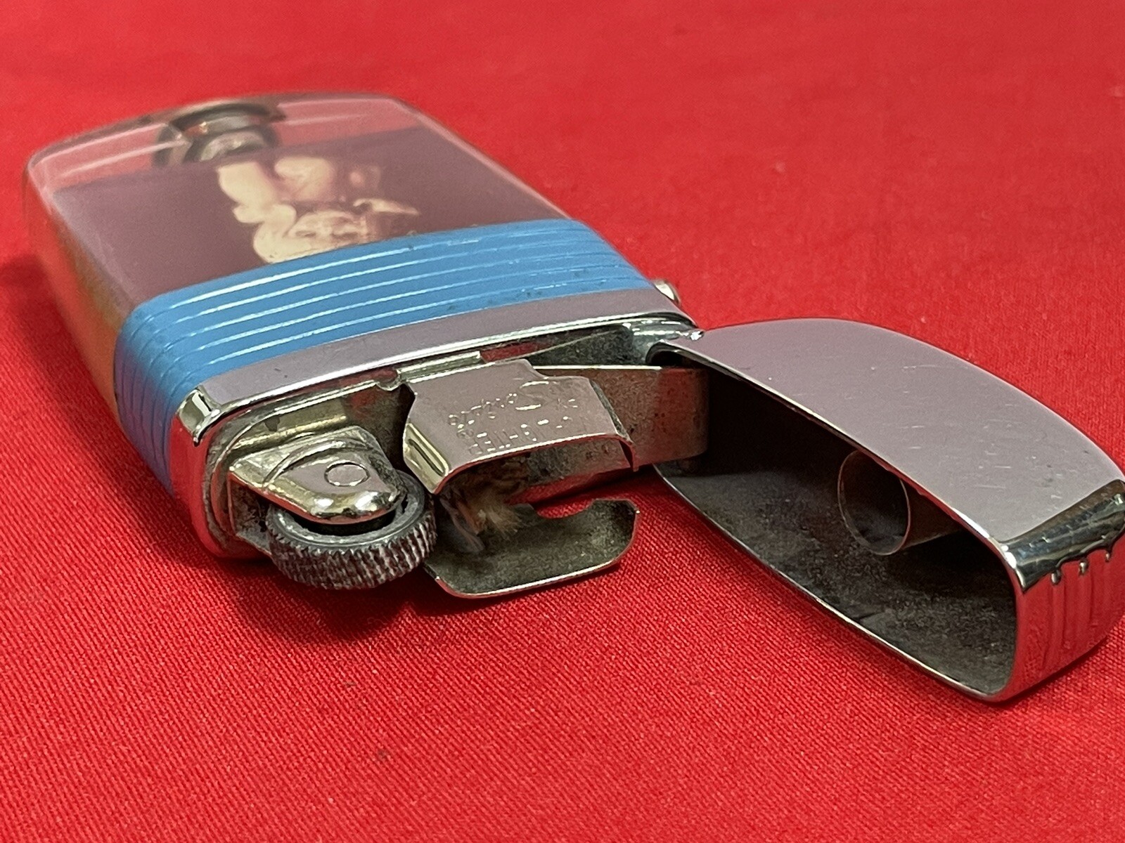 Scripto VU Lighter Sexy Blonde Girl Blue Band Vintage Nice !! | eBay